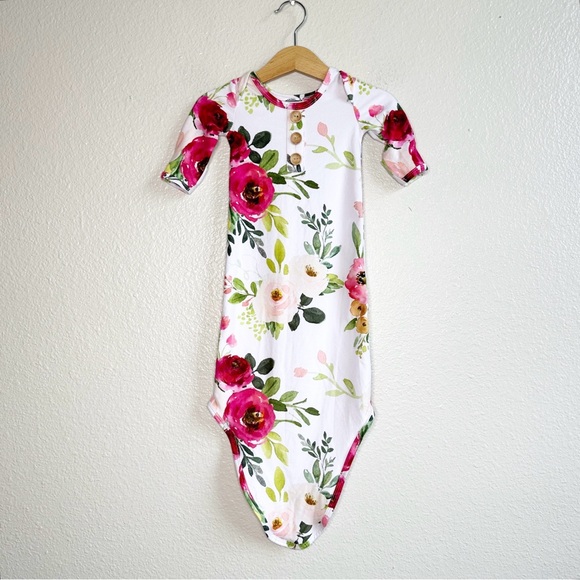 Caden Lane | One Pieces | Caden Lane White Floral Knot Gown Baby Girl ...